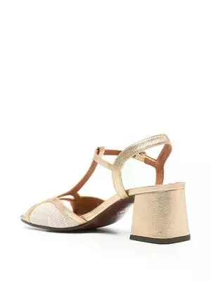 Chie Mihara Lipika T-strap Block-heel Sandals - Gold