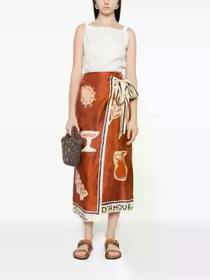 ALEMAIS Printed Midi Skirt