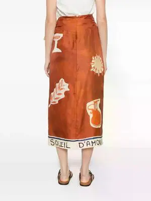 ALEMAIS Printed Midi Skirt