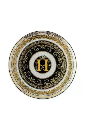 Versace Virtus Alphabet H Decorated Plate - White