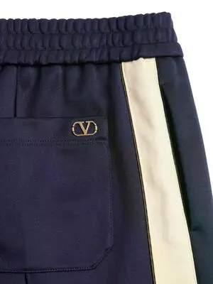 Valentino Garavani Logo-patch Side-bands Track Pants - Blue