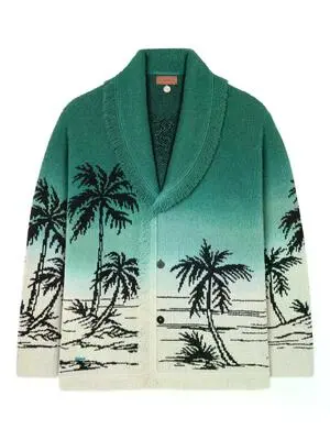 Alanui Wave Bloom Cardigan - Green