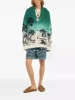Alanui Wave Bloom Cardigan - Green