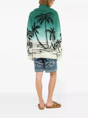 Alanui Wave Bloom Cardigan - Green