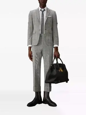 Thom Browne Prince Of Wales Fresco Wool Sport Coat With Armbands