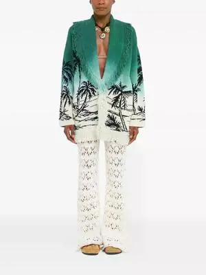 Alanui Wave Bloom Fringed Cardigan-coat