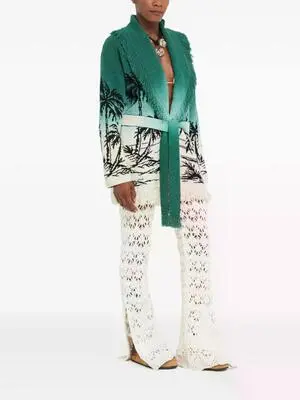 Alanui Wave Bloom Fringed Cardigan-coat