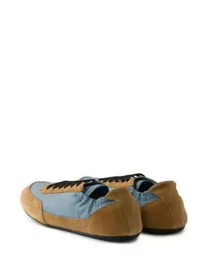 Prada Re-nylon And Suede Lace-up Sneakers - Brown