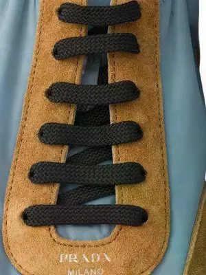 Prada Re-nylon And Suede Lace-up Sneakers - Brown