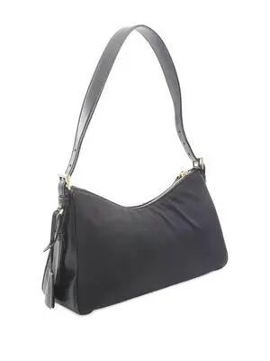 Prada 2013-2025 Leather And Tessuto Shoulder Bag - Black