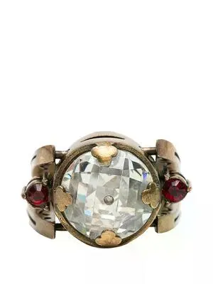 Dior 2000-2025 Plated Crystal Bee Ring - Gold