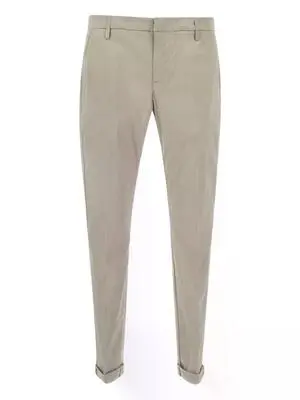 DONDUP Turn-up Cotton-blend Tapered Trousers - Neutrals