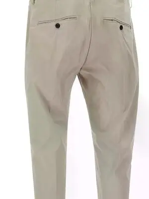 DONDUP Turn-up Cotton-blend Tapered Trousers - Neutrals
