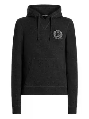 Dolce & Gabbana Logo-embroidered Hoodie - Grey