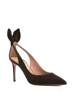 AQUAZZURA 85mm Bow Tie Pumps - Brown