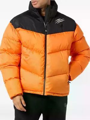 PLEIN SPORT Colour-block Chevron Padded Jacket - Orange