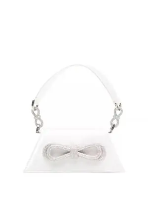 Mach & Mach Bow Chain Tote Bag - White