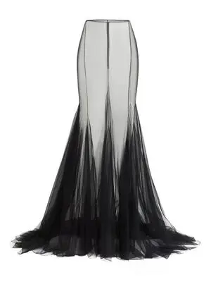 Zuhair Murad Tulle Long Skirt - Black
