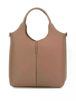 TOD'S Leather Shoulder Bag With Removable Strap - Neutrals