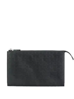 FERRAGAMO Gancini Embossed Clutch - Black