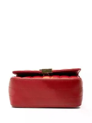 Saint Laurent Small Lambskin Monogram Vicky Chain Crossbody Bag - Red