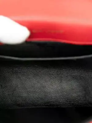 Saint Laurent Small Lambskin Monogram Vicky Chain Crossbody Bag - Red