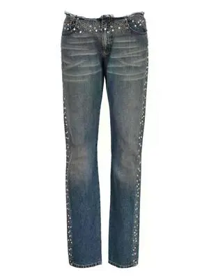 VOYAGE ET CIE Gem Embellished Straight Leg Jeans