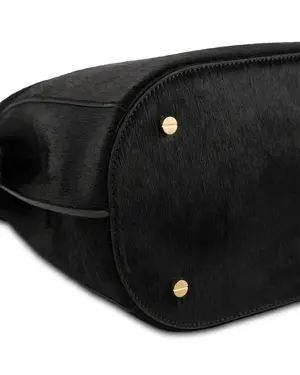 TOTEME T Lock Mini Calf Hair Clutch - Black