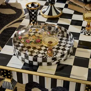 MACKENZIE-CHILDS Courtly Check & Stripe Coffee Table
