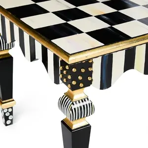 MACKENZIE-CHILDS Courtly Check & Stripe Coffee Table