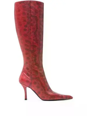 ALEXANDER WANG Snakeskin-effect Knee-high Boots