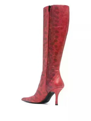 ALEXANDER WANG Snakeskin-effect Knee-high Boots