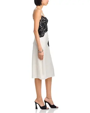 L'Agence Fenna Silk Lace Applique Dress