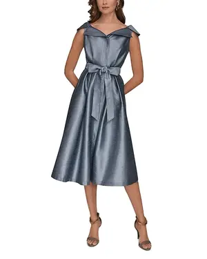 Donna Karan New York Belted Fit-and-flare Dress