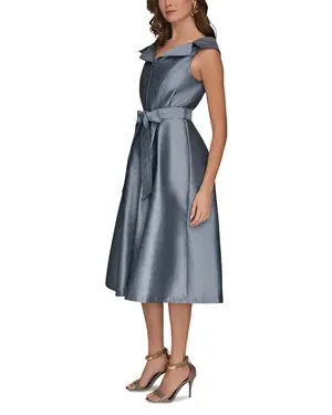 Donna Karan New York Belted Fit-and-flare Dress