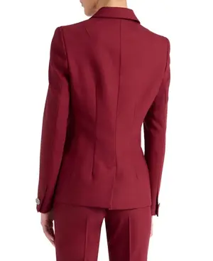 Santorelli Quinn Double-breasted Virgin Wool-stretch Jacket - Bordeaux