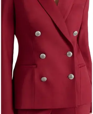 Santorelli Quinn Double-breasted Virgin Wool-stretch Jacket - Bordeaux