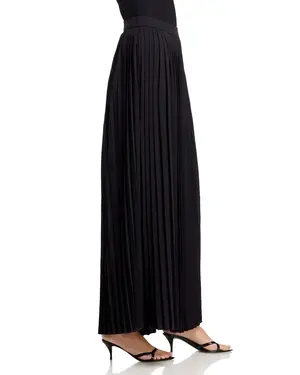 Misook Pleated Palazzo Crepe De Chine Pants