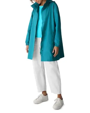 Eileen Fisher Stand Collar Long Coat - River