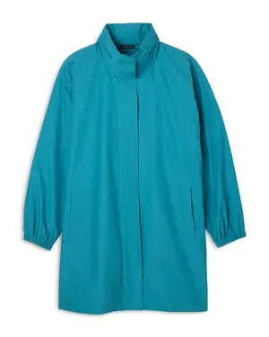Eileen Fisher Stand Collar Long Coat - River