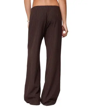 EDIKTED Kerie Pinstripe Low Rise Pants
