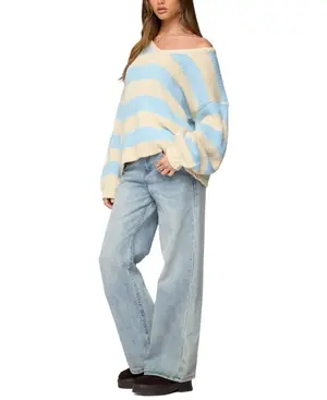 EDIKTED Striped Oversized Sweater