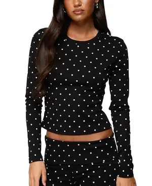Edikted Polka Dots Performance Tops For Women
