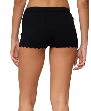 EDIKTED Maizy Scalloped Knit Micro Shorts