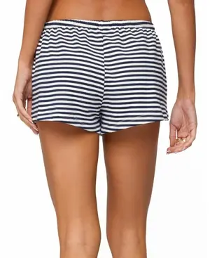 EDIKTED Striped Drawstring Shorts - Navy