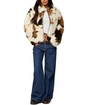 EDIKTED Raiyne Low Rise Wide Leg Jeans - Dark-blue-washed