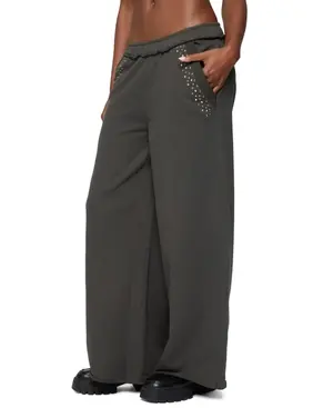 EDIKTED Wrenn Studded Wide-leg Sweatpants