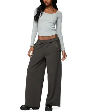 EDIKTED Wrenn Studded Wide-leg Sweatpants