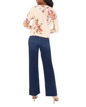 Vince Camuto Floral Print Crewneck Sweater