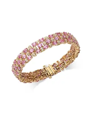 Bloomingdale'S Sapphire & Diamond Triple Row Bracelet - Gold